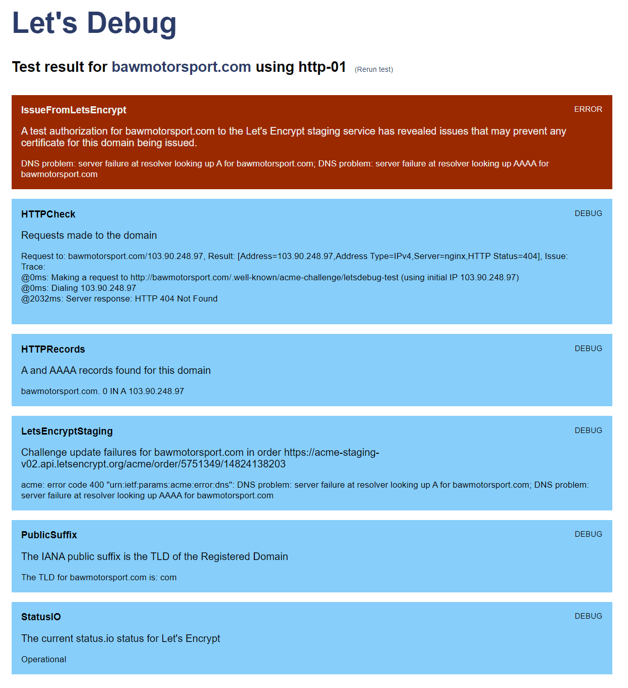 Could Not Issue An Ssltls Certificate Page 2 Help Lets Encrypt Community Support