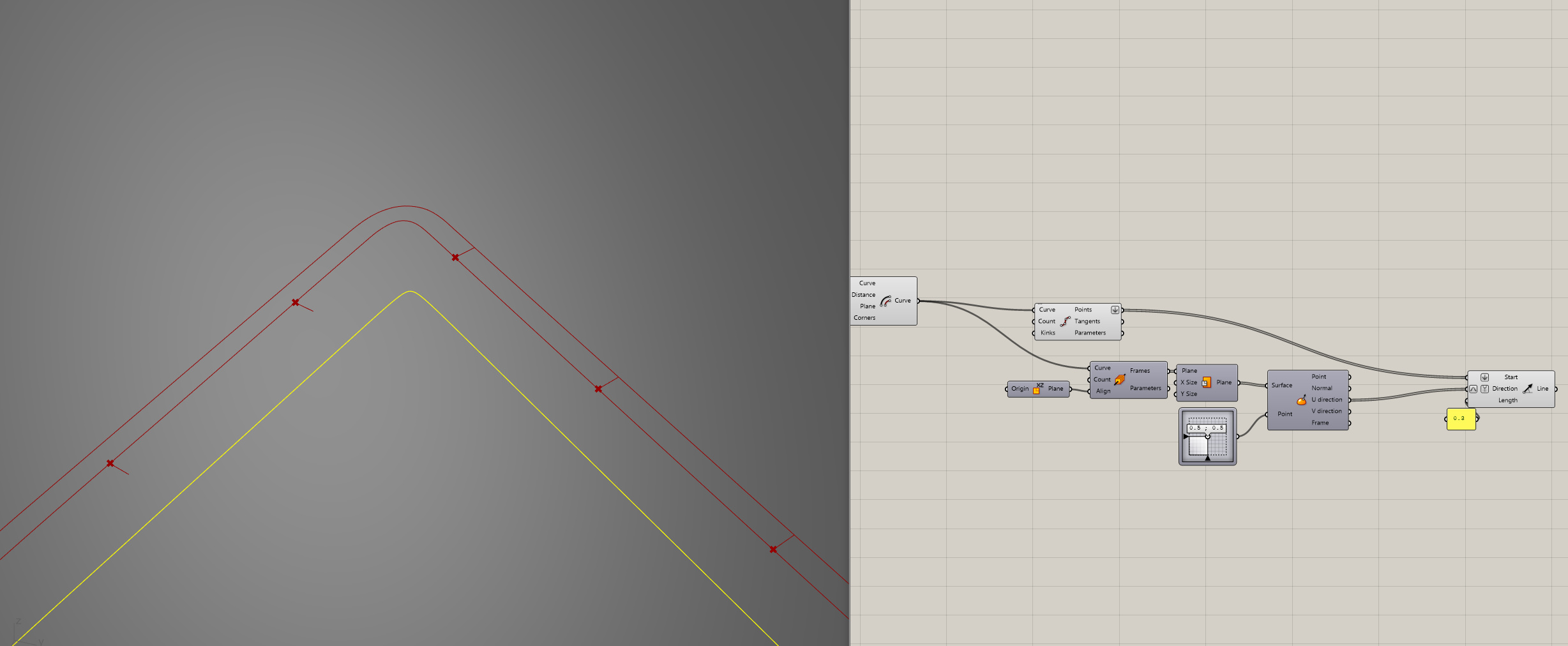 Perpendicular lines between curves - Grasshopper - McNeel Forum