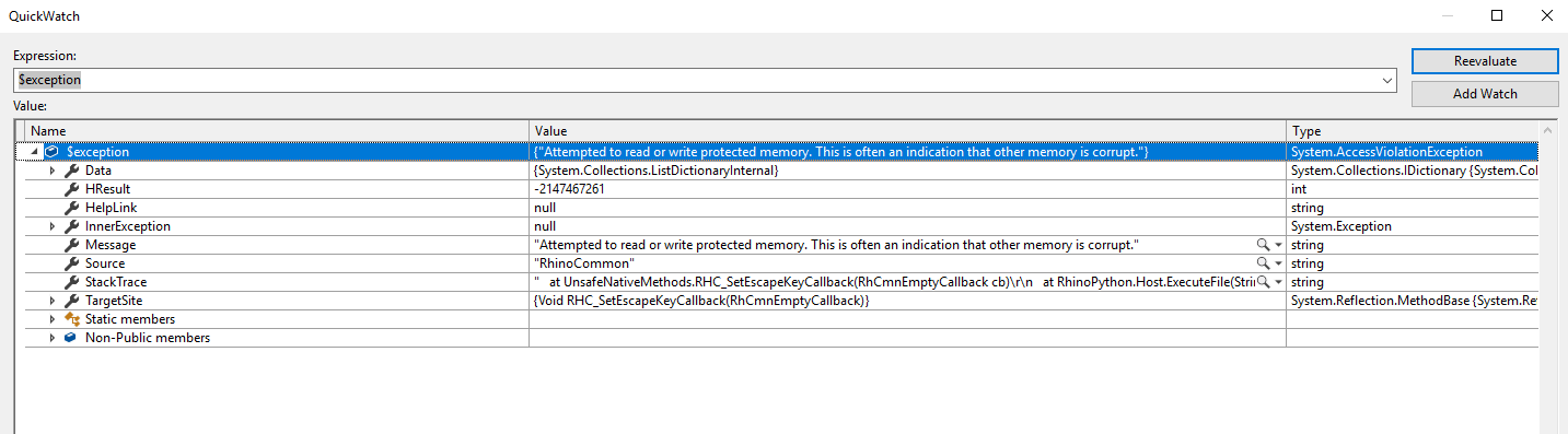 Pythonscript Executefile Command Throw An Error Rhino Developer