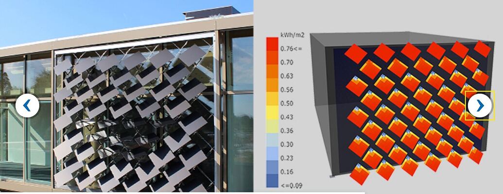Create a set of parametric shading devices and simulate their form using ladybug and galapagos ...