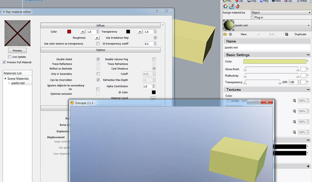Switching materials between "plugin" and Rhino basic not possible at ...