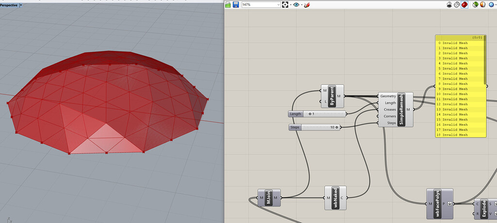 Mesh Optimisation (grid shell with as many identical panels as possible ...
