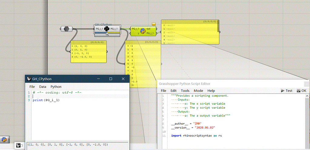 Use gh-cpython to get a vector of a point or creat a point in Rhino ...