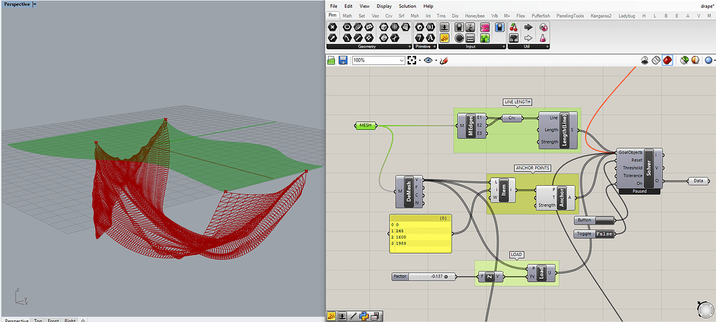Cloth/fabric drape-like MESH in GS using Kangaroo2 - Grasshopper - McNeel Forum