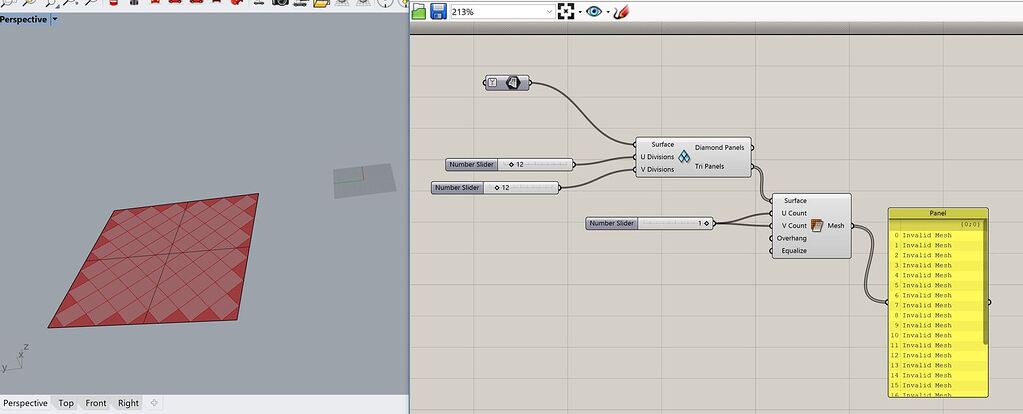 Invalid mesh output, from surface to mesh - Grasshopper - McNeel Forum