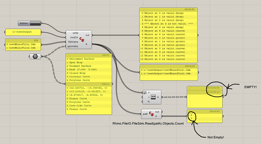 3dm Written Using FileIO File3dm Cannot Be Read Using Import GH 3dm Component Grasshopper 3dm-written-using-fileio-file3dm-cannot-be-read-using-import-gh-3dm-component-grasshopper