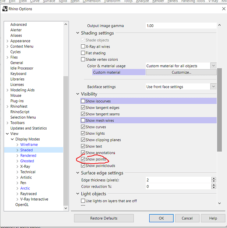Points not visible - Rhino for Windows - McNeel Forum