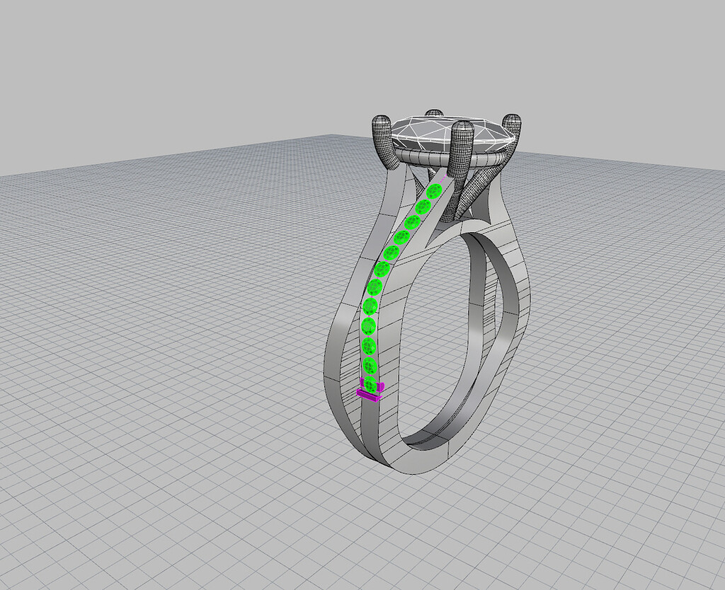 Problem Arraying shapes along a curve on surface along with gems ... Problem Arraying shapes along a curve on surface along with gems ...