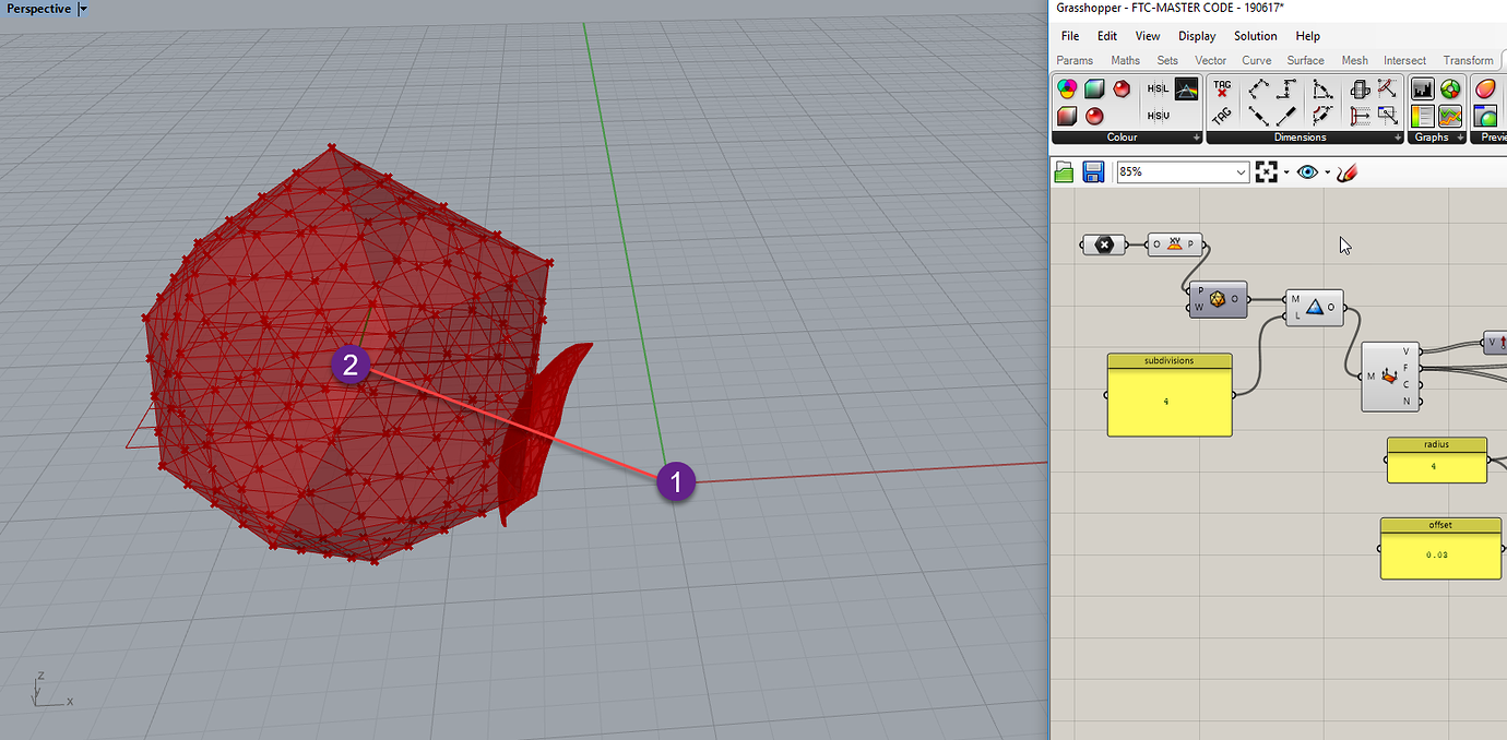 Geogym: Sort points to make Lines from nodes of inner geodesic grid to ...