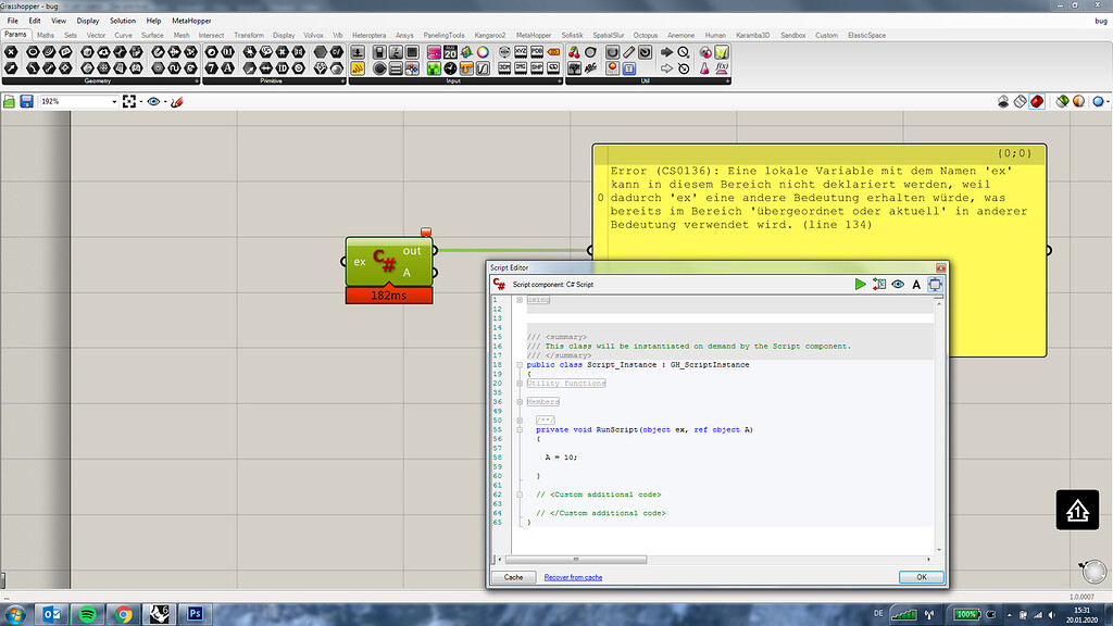 C# script - variable name "ex" - Grasshopper - McNeel Forum