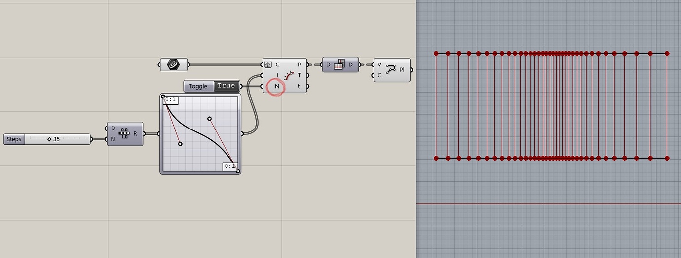 Graph mapper divide curve - Grasshopper - McNeel Forum