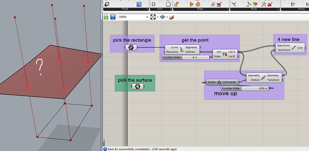 How to get the intersect point between the lines and a surface ...