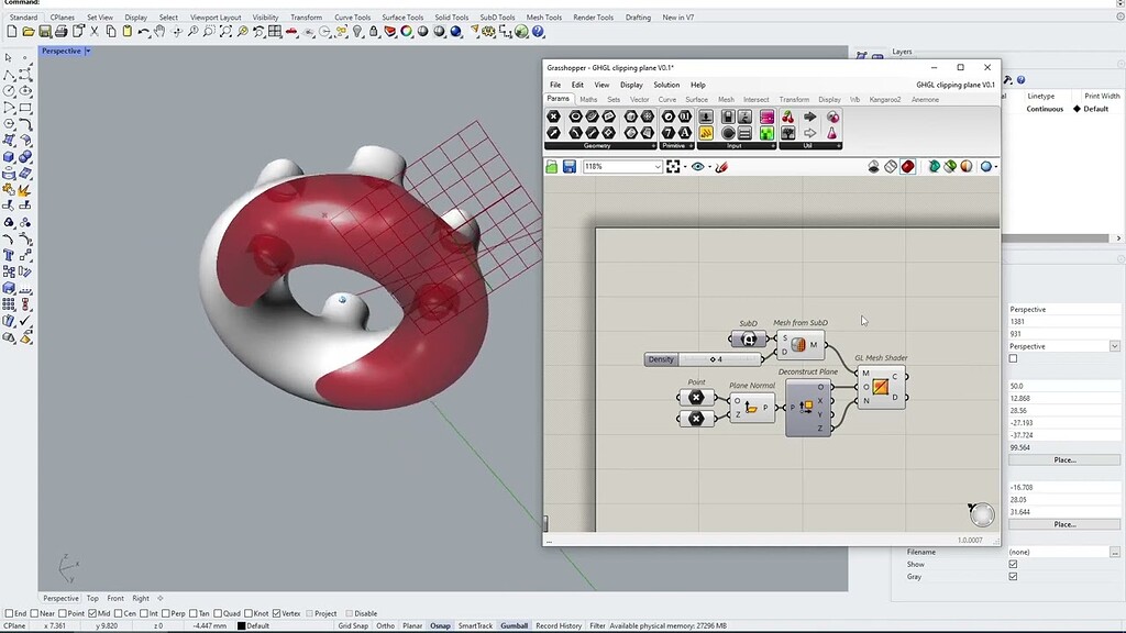 GHGL clipping plane attempt - Grasshopper - McNeel Forum