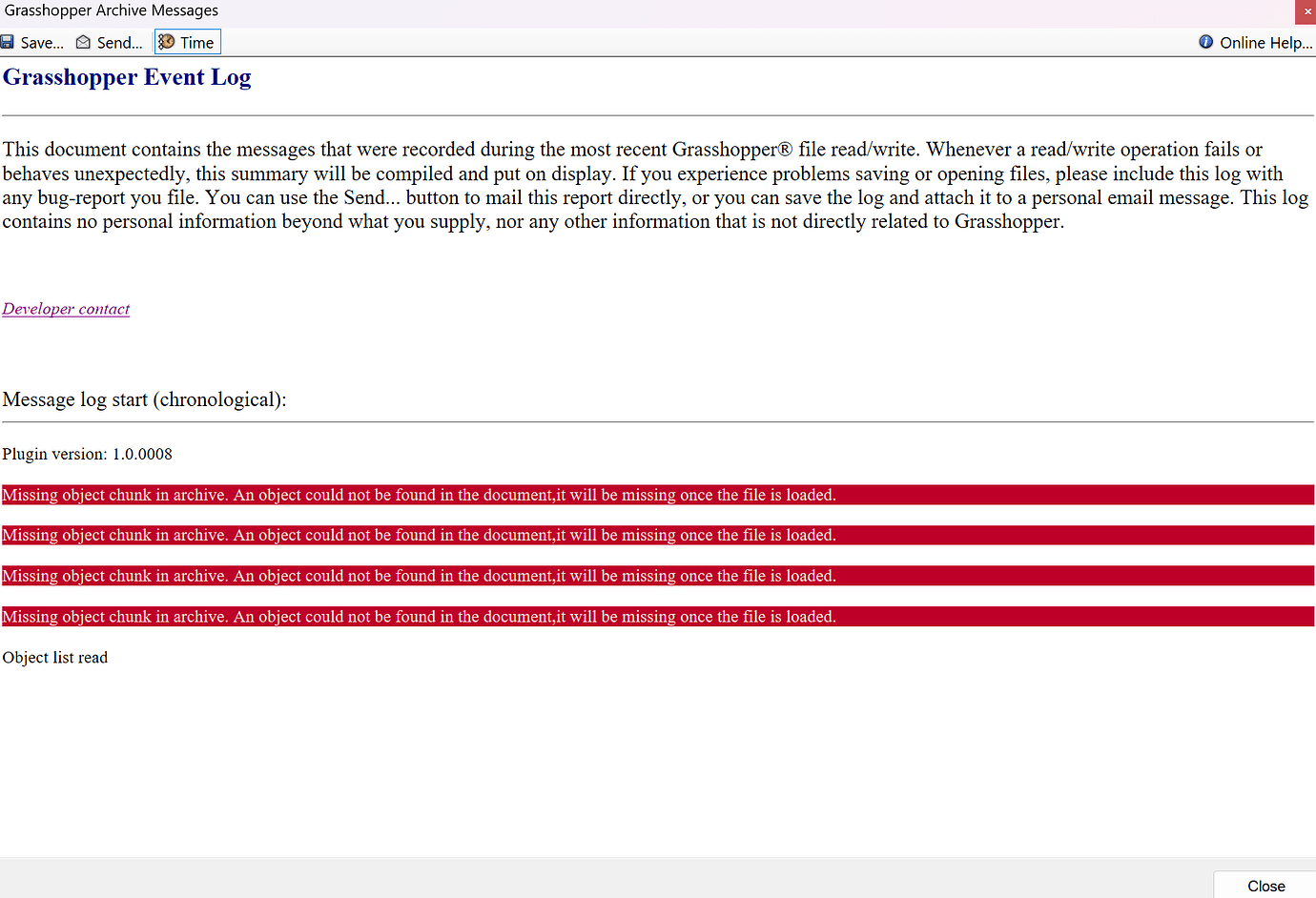 "Missing Chunk" Error message. All my python nodes are missing - Grasshopper - McNeel Forum