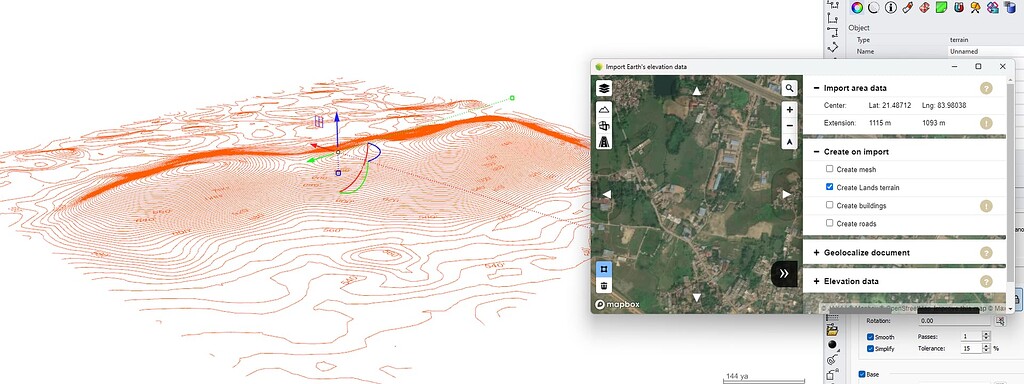 Importing earth elevation is not creating solid terrain in Rhino 8 UI - RhinoLands (Lands Design ...