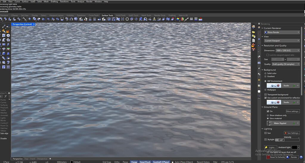 RHINO Render - rippled water - Rendering - McNeel Forum