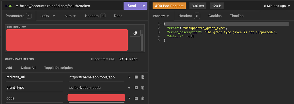 Getting Unsupportedgranttype From Outhclient Endpoint Rhino Developer Mcneel Forum 