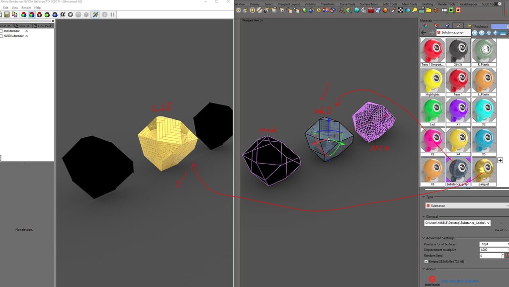 Adobe Substance only shows on SubD geometry? - Rhino - McNeel Forum