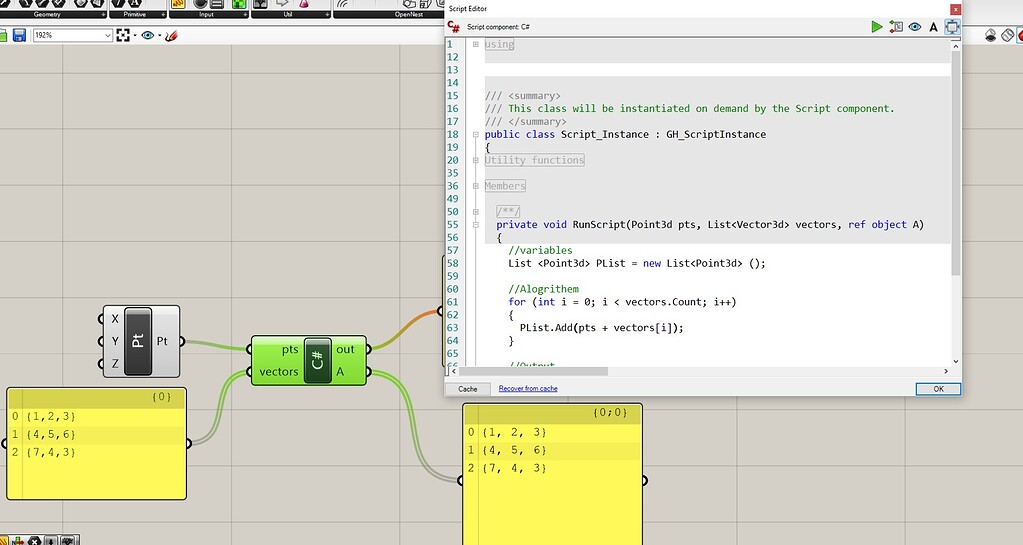 Loop of Vector list and single Point - Grasshopper - McNeel Forum