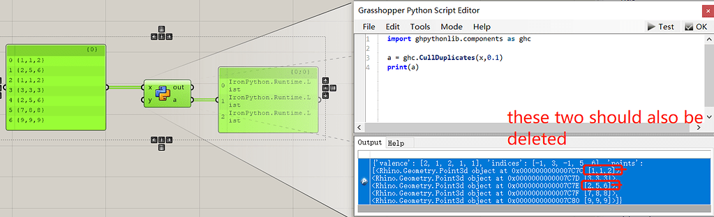 Delete duplicated points in ghpython - Grasshopper - McNeel Forum