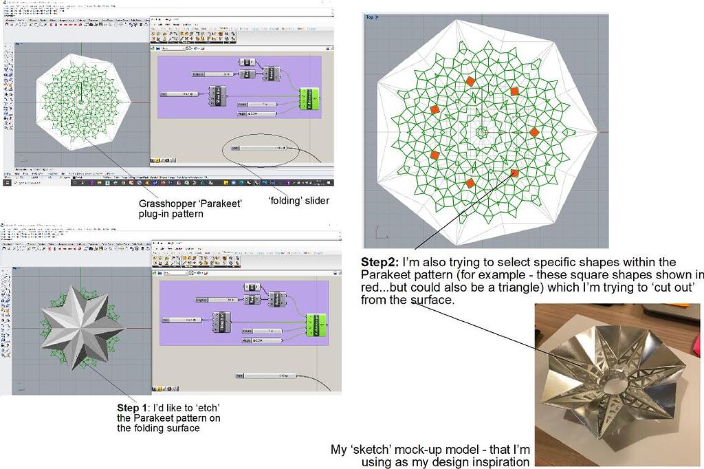 Parakeet plug-in pattern into folding surface - Grasshopper - McNeel Forum
