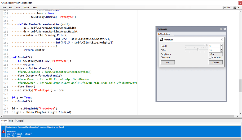 Eto form script to docking panel - Rhino Developer - McNeel Forum