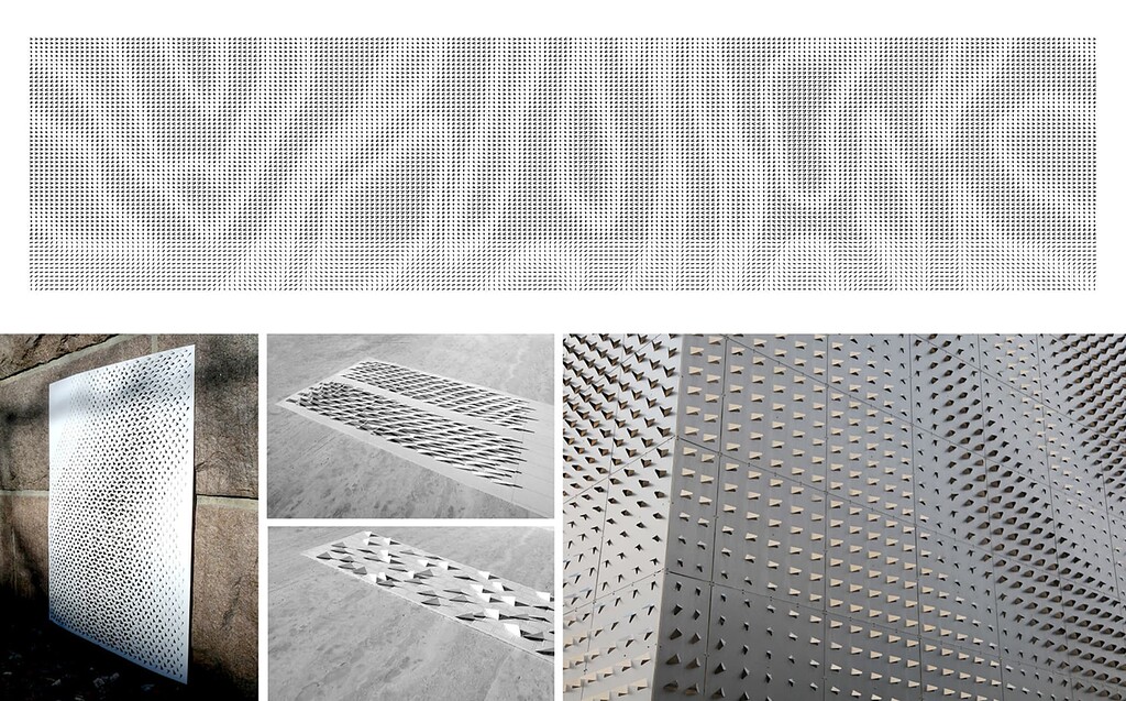 Facade pattern triangular fold with attractor point pattern ...