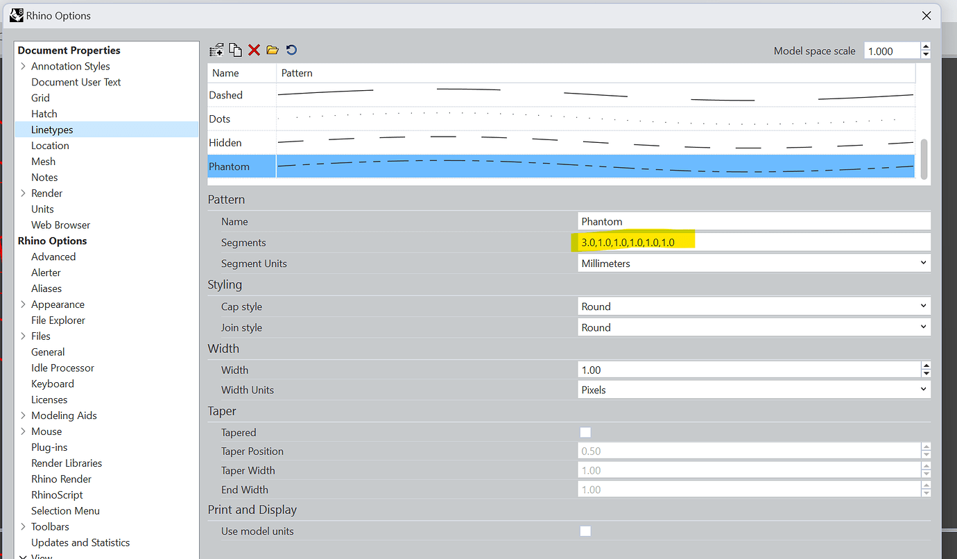 Phantom line style for technical drawings - Rhino - McNeel Forum