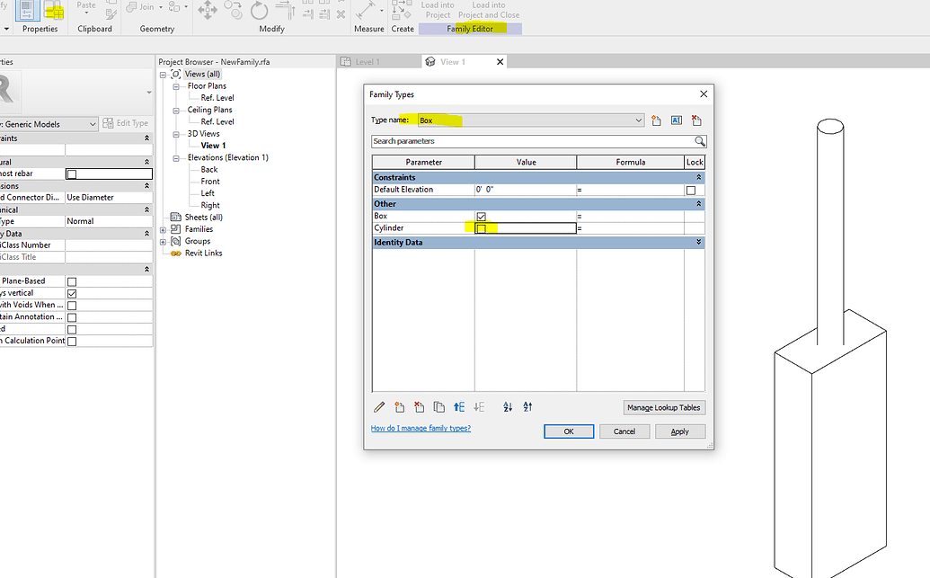 Creating familly with different types elements - Revit - McNeel Forum