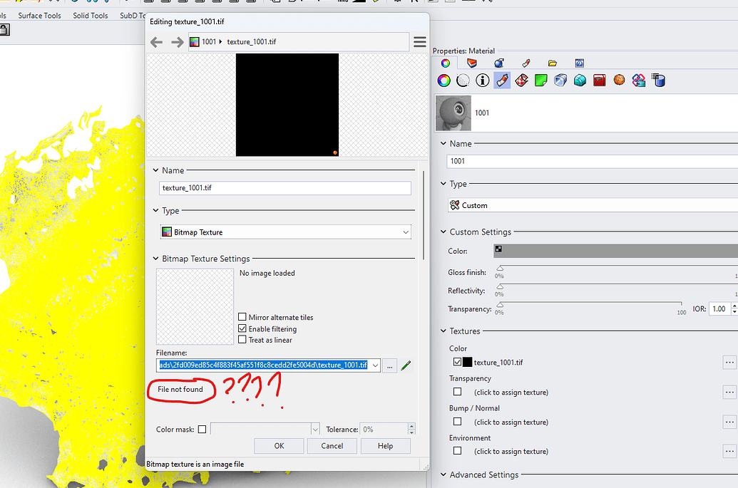 Textures rendering is black + file not found - Rendering - McNeel Forum