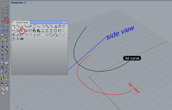 Turning a 2D curve into 3D curve - Rhino - McNeel Forum