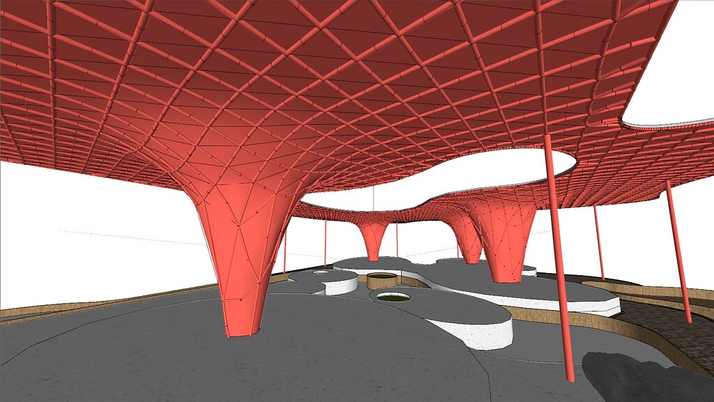 Remodel a freeform gridshell roof structure - Kangaroo - McNeel Forum