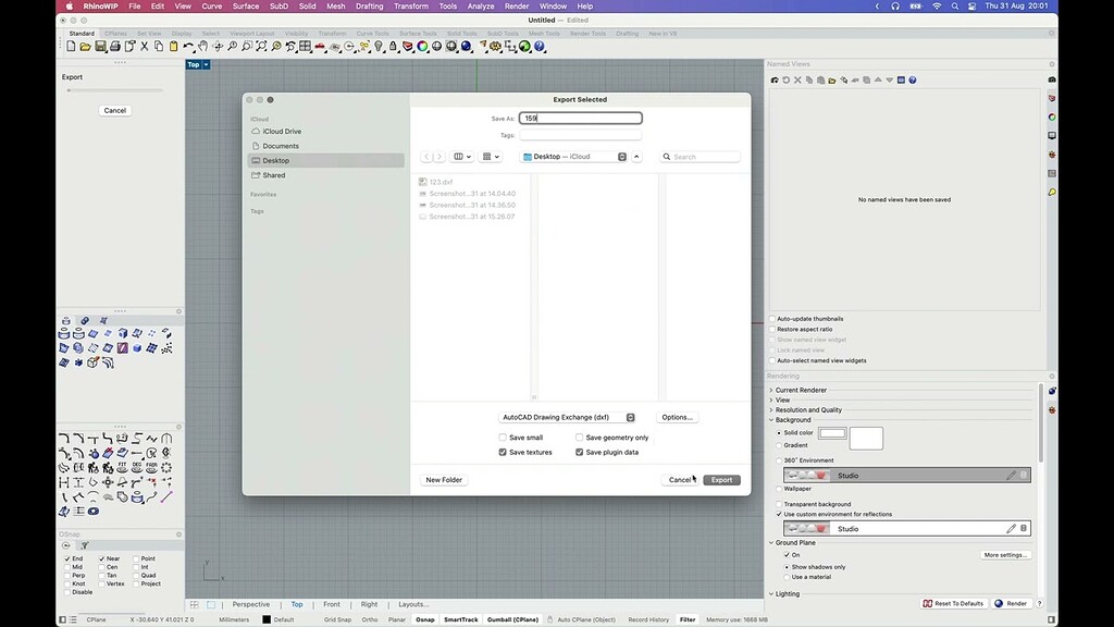 DXF options - edit schemes crash - Mac - McNeel Forum