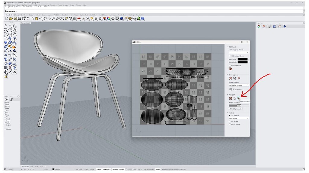 Rhino 8 UV-Editor "Save to bitmap" No file is created - Rendering ...