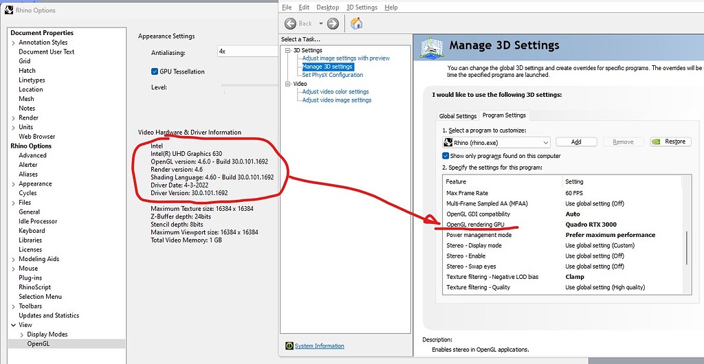 How to switch OpenGL graphic card? - Rhino - McNeel Forum
