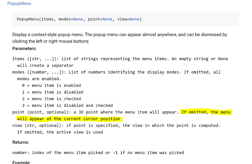 rs.PopupMenu location is wrong - Scripting - McNeel Forum