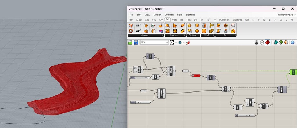 Convert Surface from an offsetted curve (non planar) - Grasshopper Developer - McNeel Forum