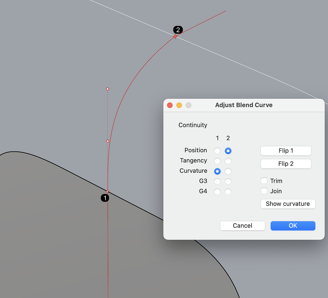 Blend Surface - Rhino 8 / Curvature Issue - Rhino for Mac - McNeel Forum
