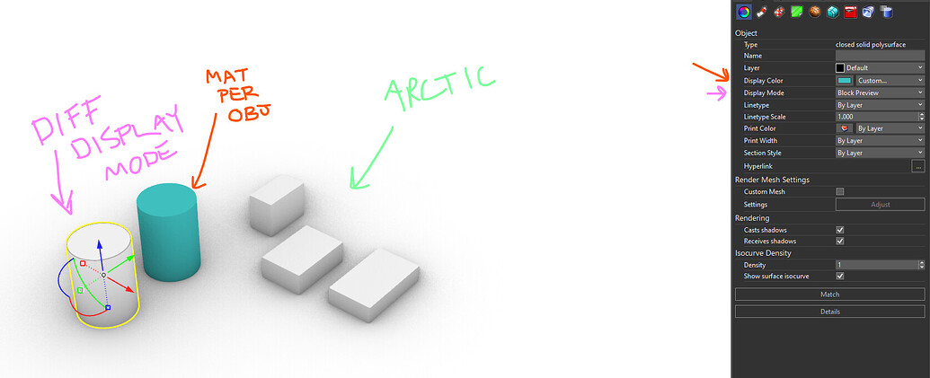How to change the color of objects in Arctic view? - Rhino - McNeel Forum
