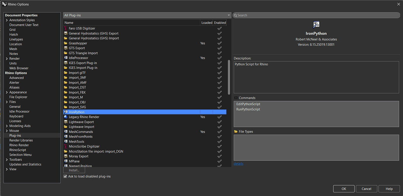 Python39 Plugin for Rhino8 - Scripting - McNeel Forum