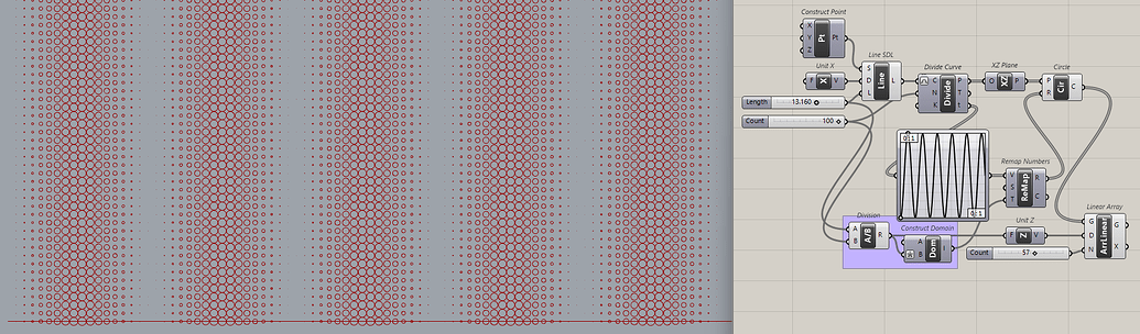 Grasshopper Array With Multiple Line To Control Spread Density