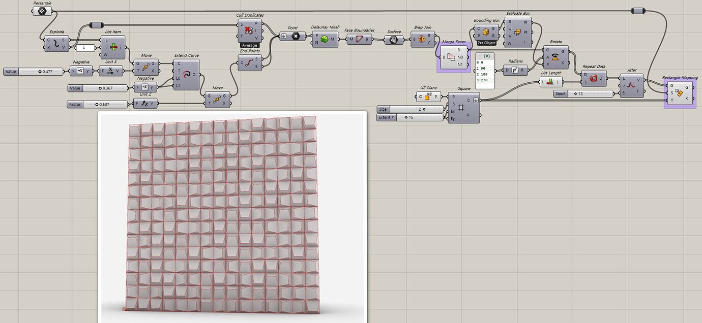 Random pattern facade - How to rotate in all directions? - Grasshopper ...