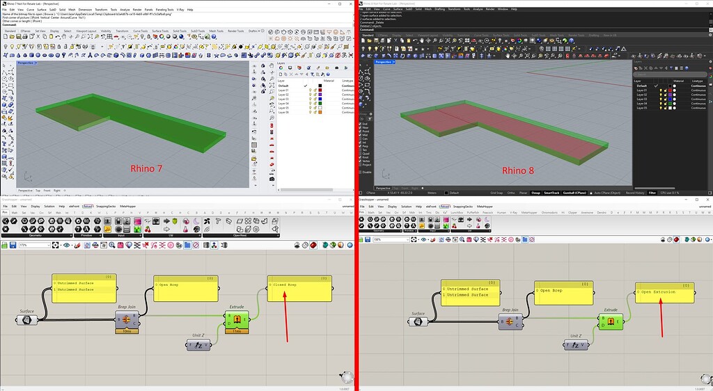Rhino 8: Extrude Brep Issue - Grasshopper - McNeel Forum