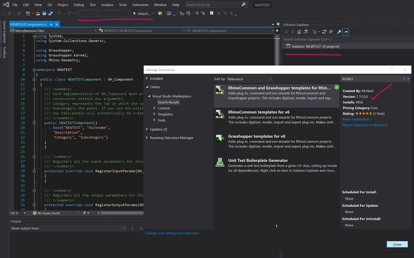 Grasshopper templates for Rhino 7 C# problem - Grasshopper Developer ...