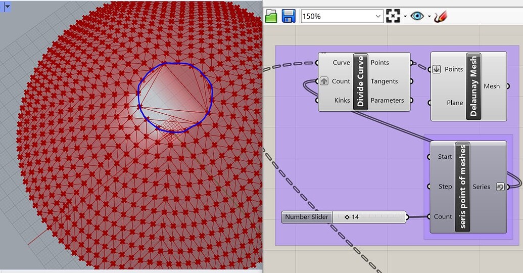 Delaunay mesh surface with oculus - Grasshopper - McNeel Forum