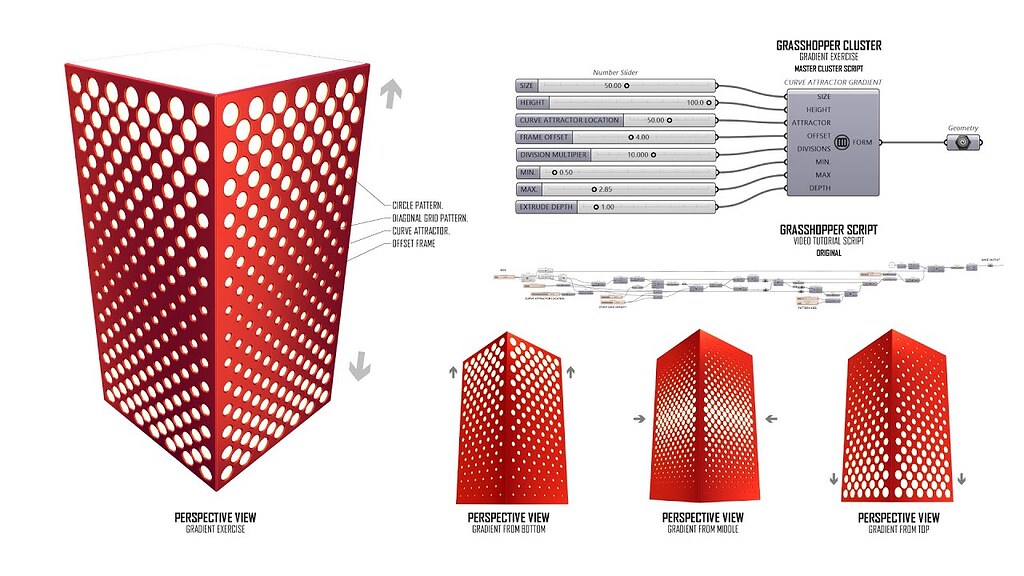 Video Tutorial Free - Curve Attractor Pattern - Script Download - Grasshopper - McNeel Forum
