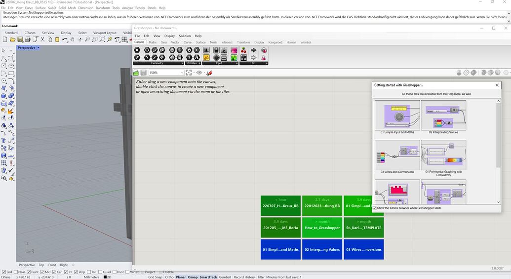 Problem opening Rhino / Grasshopper model - Grasshopper - McNeel Forum