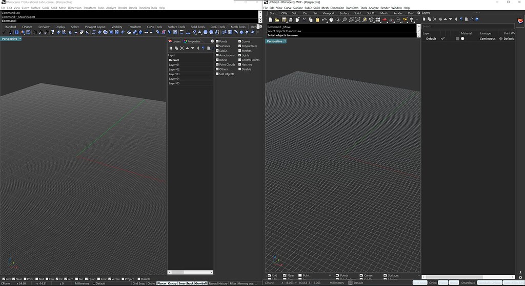 New UI - Bottom bar is unreadable in dark mode - Serengeti (Rhino WIP) - McNeel Forum