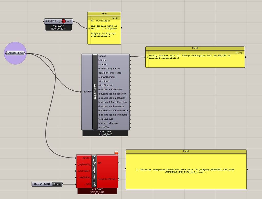 Ladybug_GenCumulativeSkyMtx not working - Grasshopper - McNeel Forum