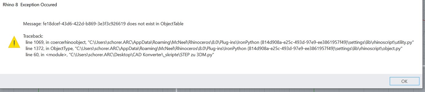If rs.ObjectType ==4096 #error Object does not exist in Object Table - Scripting - McNeel Forum